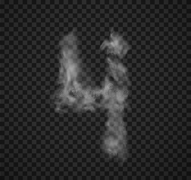 Number 4 of fog and smoke stock vector. Illustration of sign - 359394004