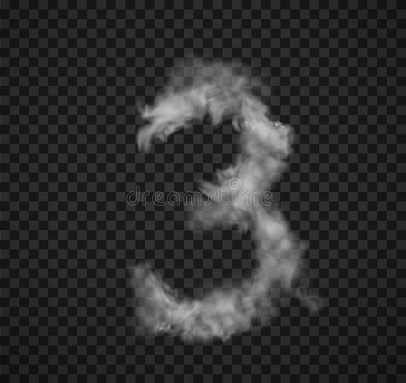 Number 3 of fog and smoke stock vector. Illustration of text - 359394119