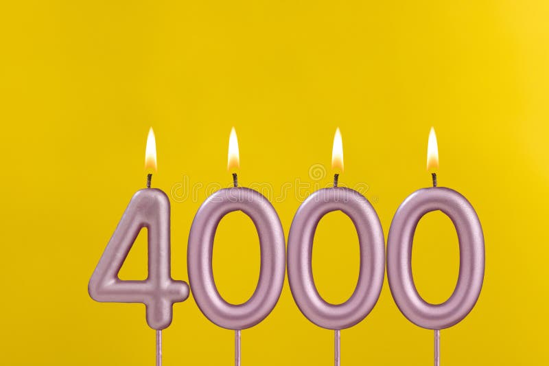 Number of Followers or Likes - Candle Number 4000 Stock Illustration ...