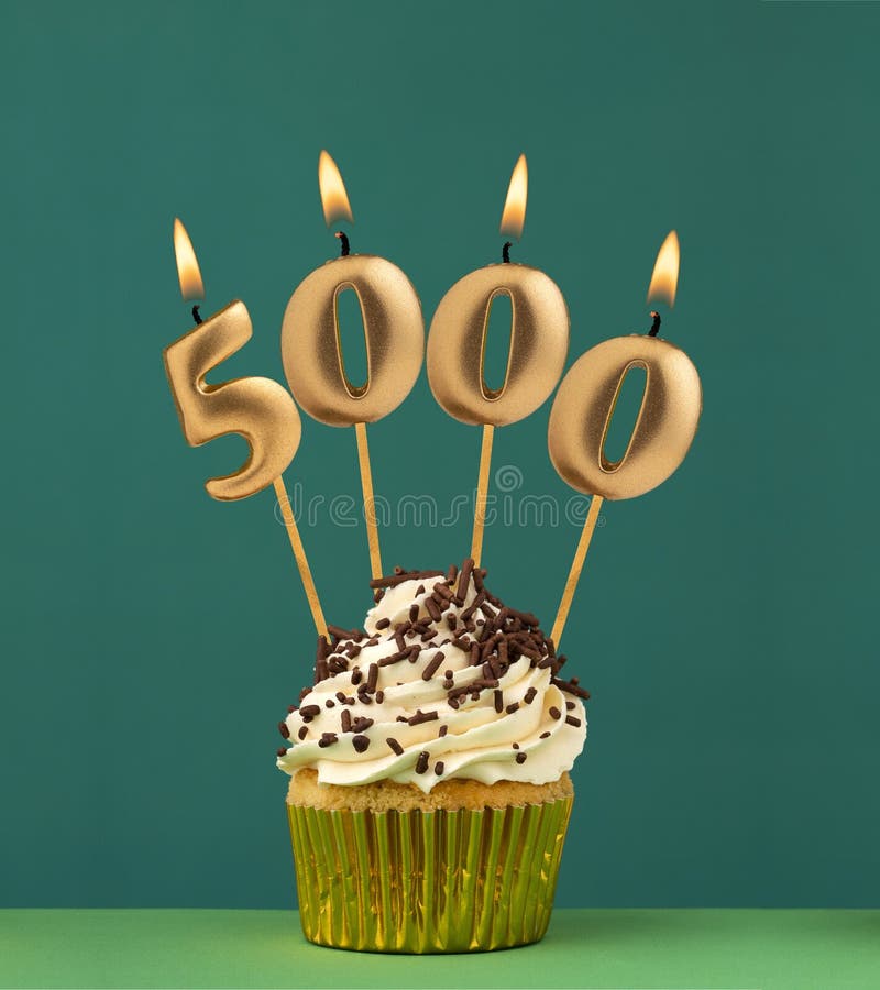 Candle Number 5000 - Number of Followers or Likes Stock Illustration ...