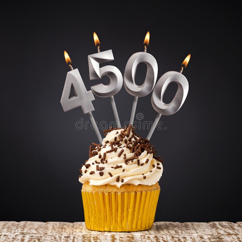 Number of Followers or Likes - Candle Number 4500 Stock Photo - Image ...