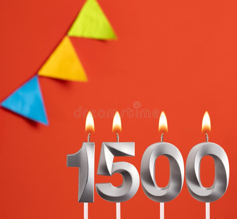 Number of Followers or Likes - Candle Number 1500 Stock Illustration ...