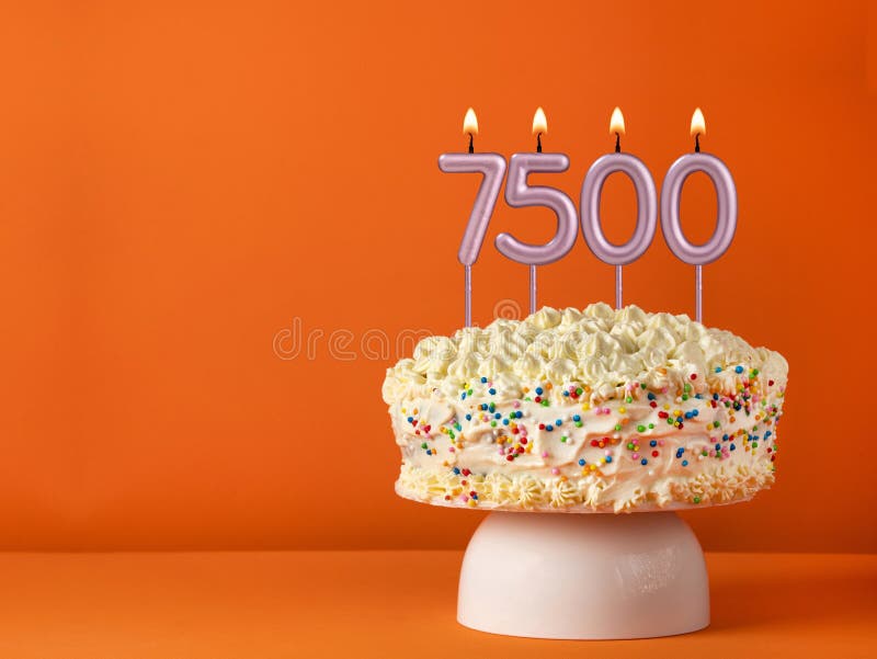 Number of Followers or Likes - Candle Number 7500 Stock Illustration ...