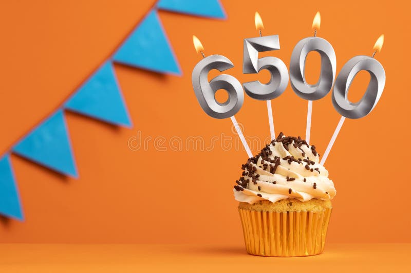 Number of Followers or Likes - Candle Number 6500 Stock Image - Image ...