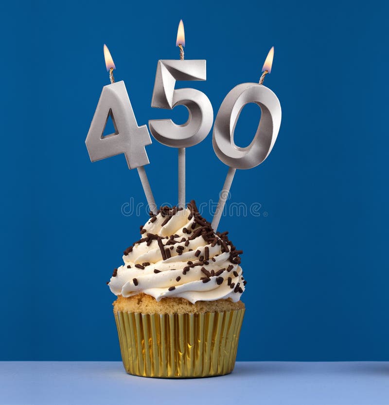 Number of Followers or Likes - Candle Number 450. Cupcake Stock Photo ...