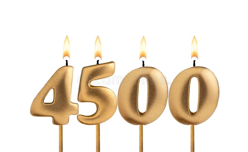 Number of Followers or Views - Candles Form the Number 4500 Stock ...