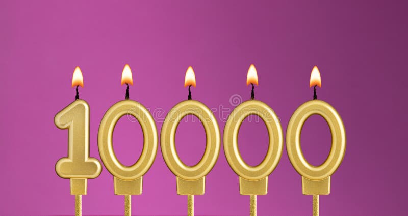 Number of Followers or Views - Candles Form the Number 10000 Stock ...