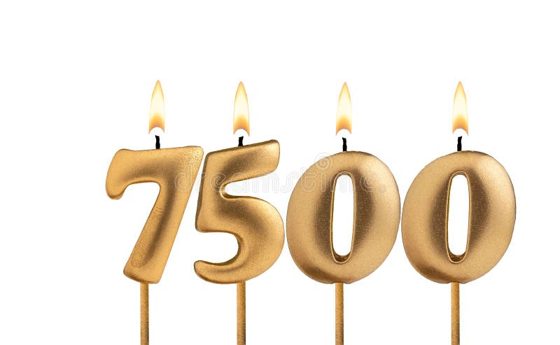 Number of Followers or Views - Candles Form the Number 7500 Stock Photo ...