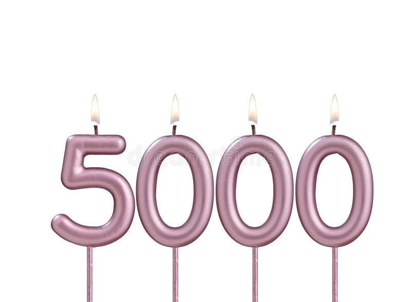 Number of Followers or Views - Candles Form the Number 5000 Stock ...