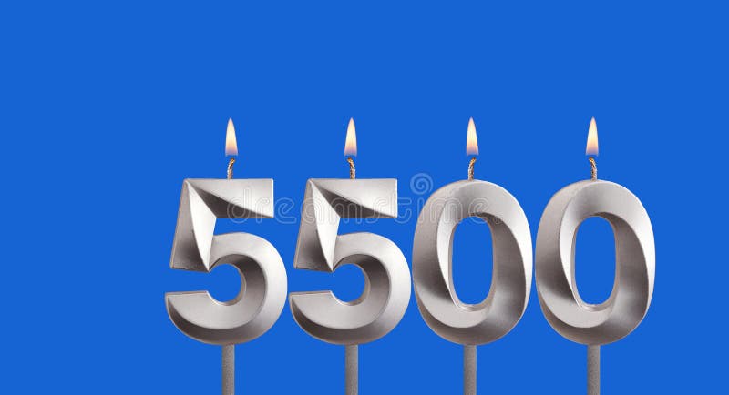 Number of Followers or Views - Candles Form the Number 5500 Stock ...