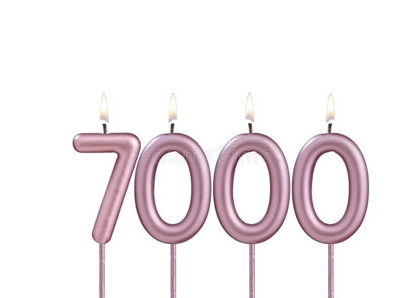 Number of Followers or Views - Candles Form the Number 7000 Stock ...