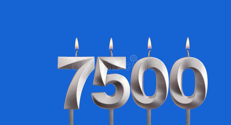 Number of Followers or Views - Candles Form the Number 7500 Stock ...