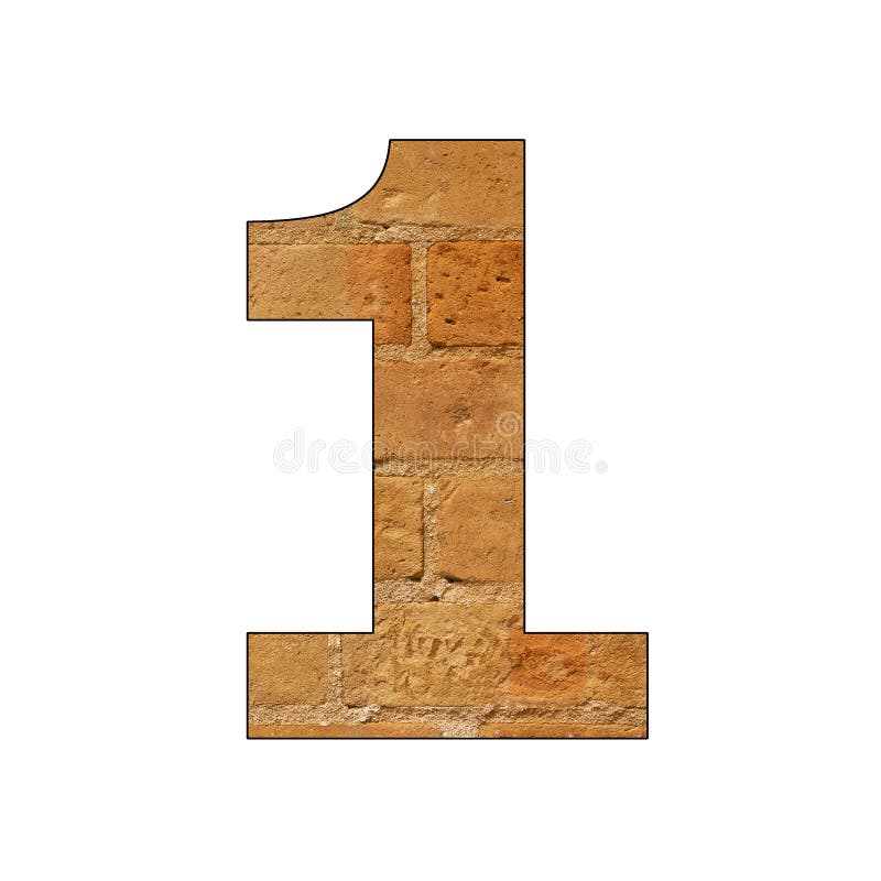 Number One 1 - Brick Wall Texture Background Stock Image - Image of ...