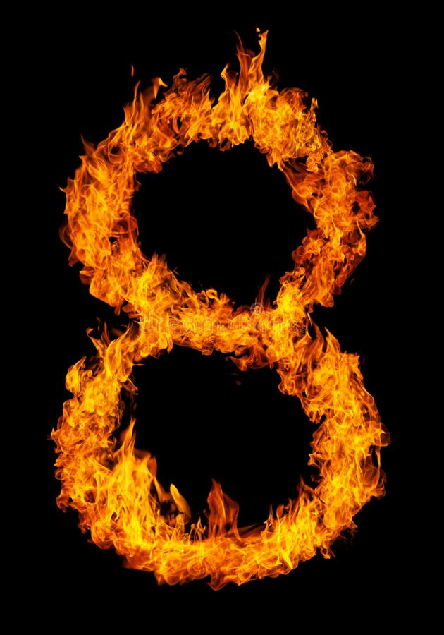 Flames Alphabet Number 8 Eight Stock Illustration - Illustration of ...
