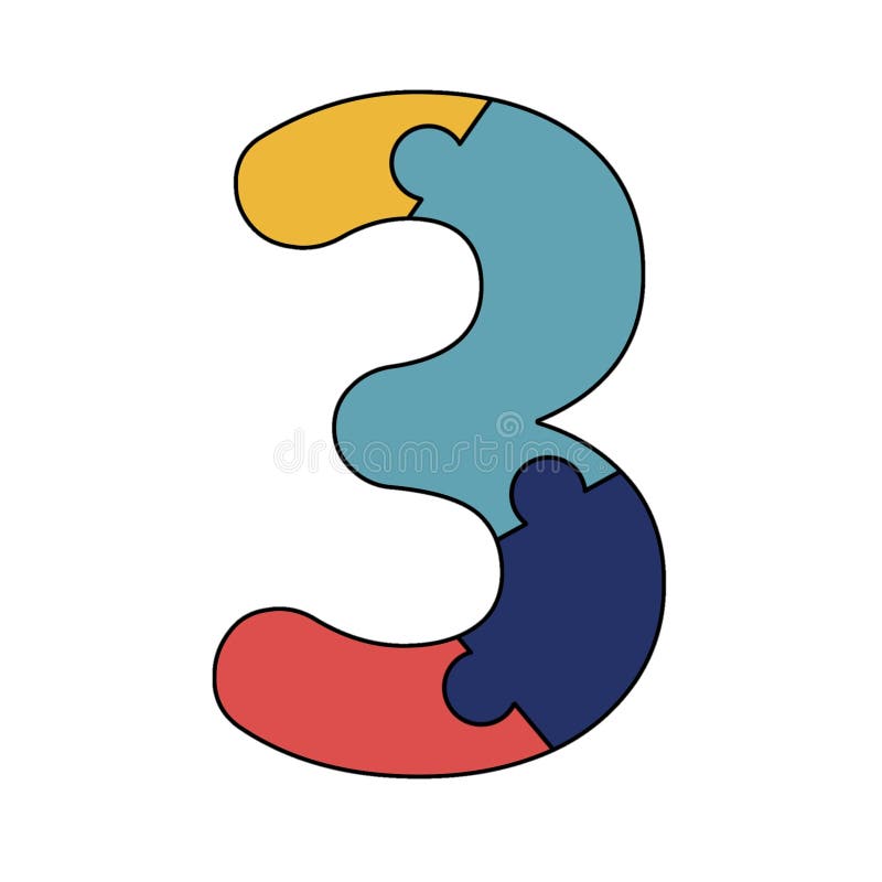 Number Font, Designed Using Jigsaw Puzzle Pattern, Graphic Stock ...