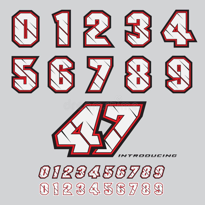 Race Number Font Set Stock Illustrations – 678 Race Number Font Set ...