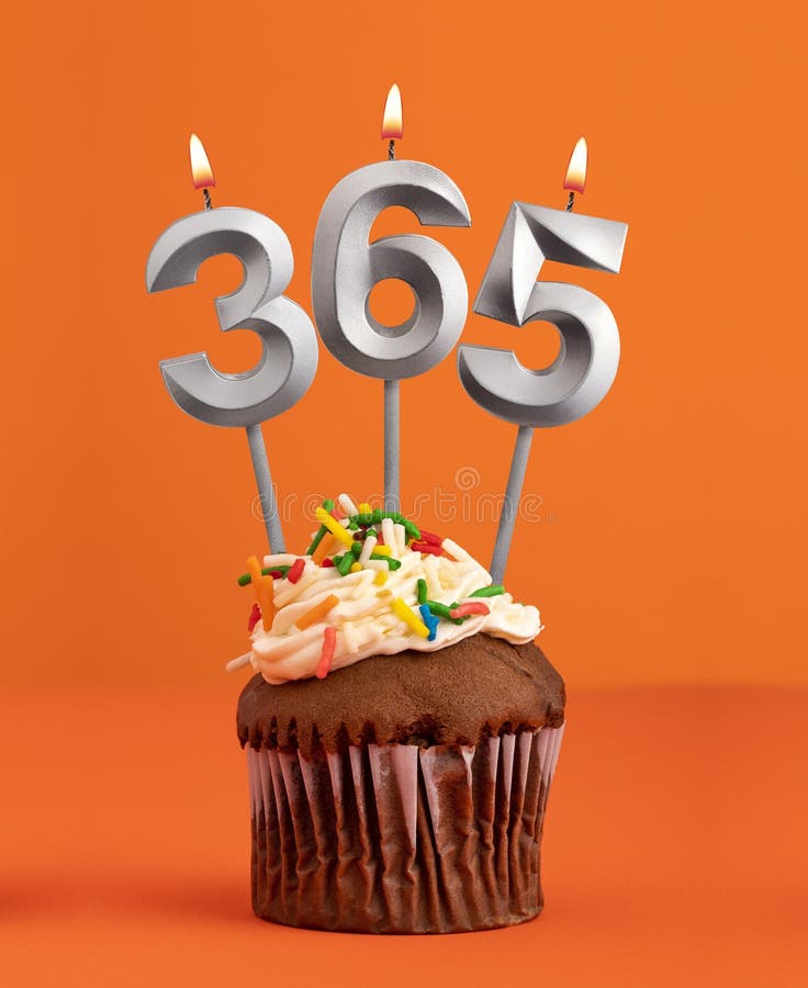 Number 365 in the Form of Candles on Orange Background Stock ...