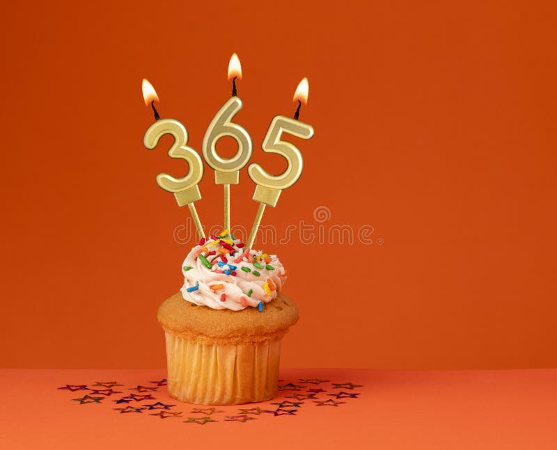 Number 365 in the Form of Candles on a Orange Background Stock ...
