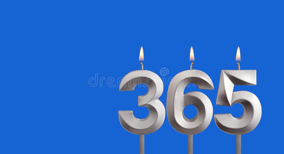 Number 365 in the Form of Candles on Silver Background Stock Photo ...