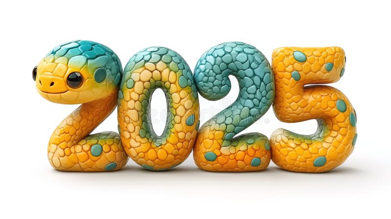 Number 2025 in the Form of a Snake, Symbol of the New Year Stock ...