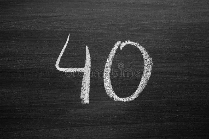 Number Forty Enumeration Written with a Chalk Stock Image - Image of ...