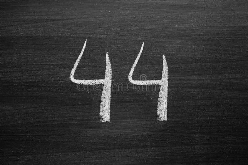 Number Forty Four Enumeration Written with a Chalk Stock Image - Image ...