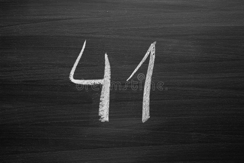 Number Forty One Enumeration Written with a Chalk Stock Image - Image ...