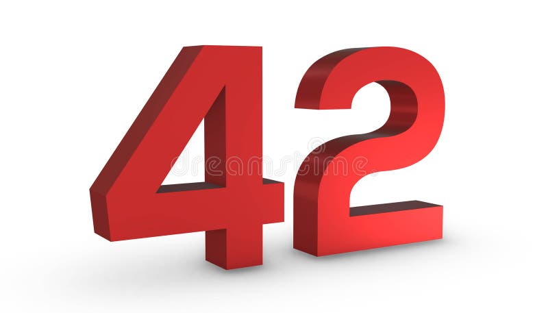 Number 49 Forty Nine Red Sign 3D Rendering Isolated on White Background ...