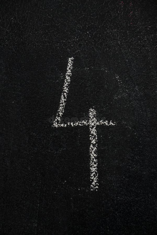 Number 4, Four on Black Chalkboard Stock Image - Image of idea, child ...