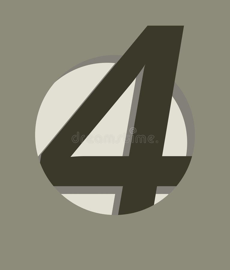Number four stock vector. Illustration of symbol, font - 86592418