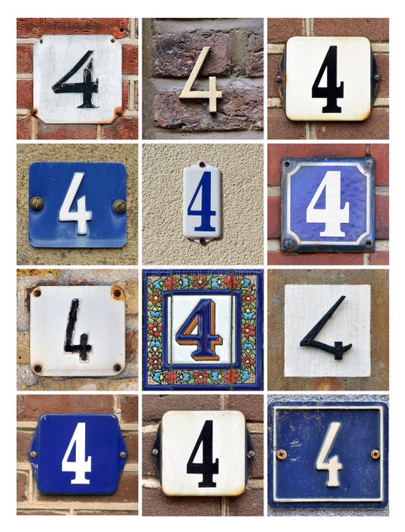 Number Four stock image. Image of collage, design, address - 31404543
