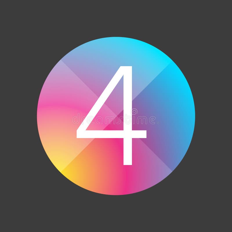 Number Four Colorful Button Stock Vector - Illustration of symbol ...
