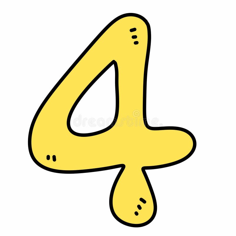 Number Four Comic Style Illustration Stock Illustration - Illustration ...
