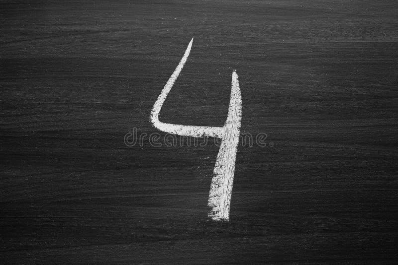 Number Four Enumeration Written with a Chalk Stock Image - Image of ...