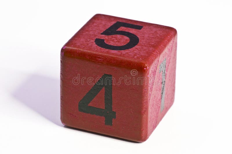 Number Four and Five Written on a Red Wooden Cube of a Calendar Date ...