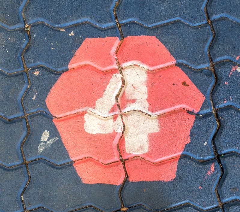 Number Four on Floor Blocks Stock Image - Image of four, blocks: 75399889