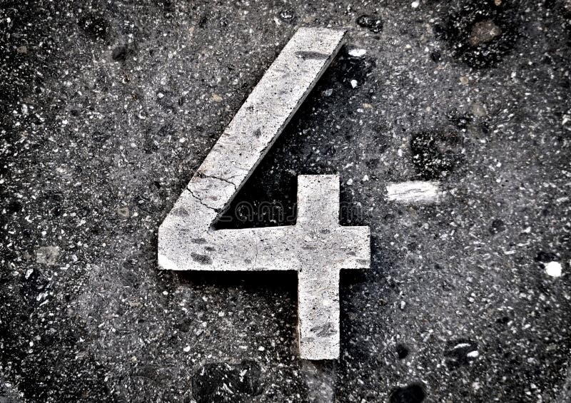 4 Number Four Gray in Stone Stock Photo - Image of gray, integer: 285476270