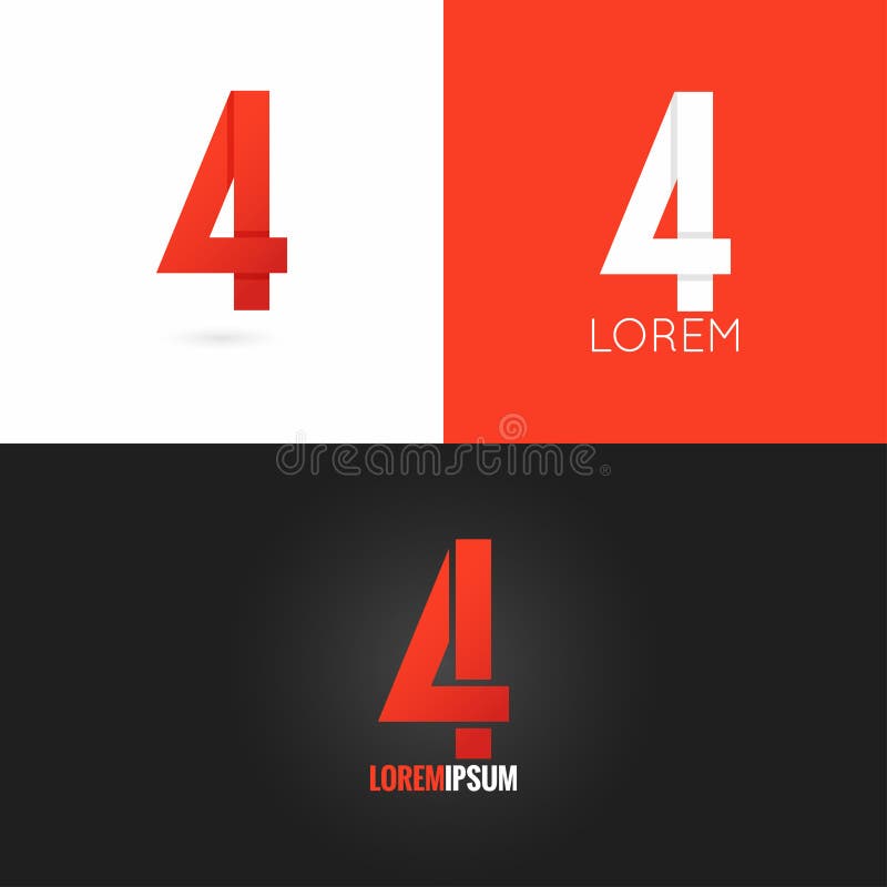 Number four logo design stock illustration. Illustration of four - 66597368