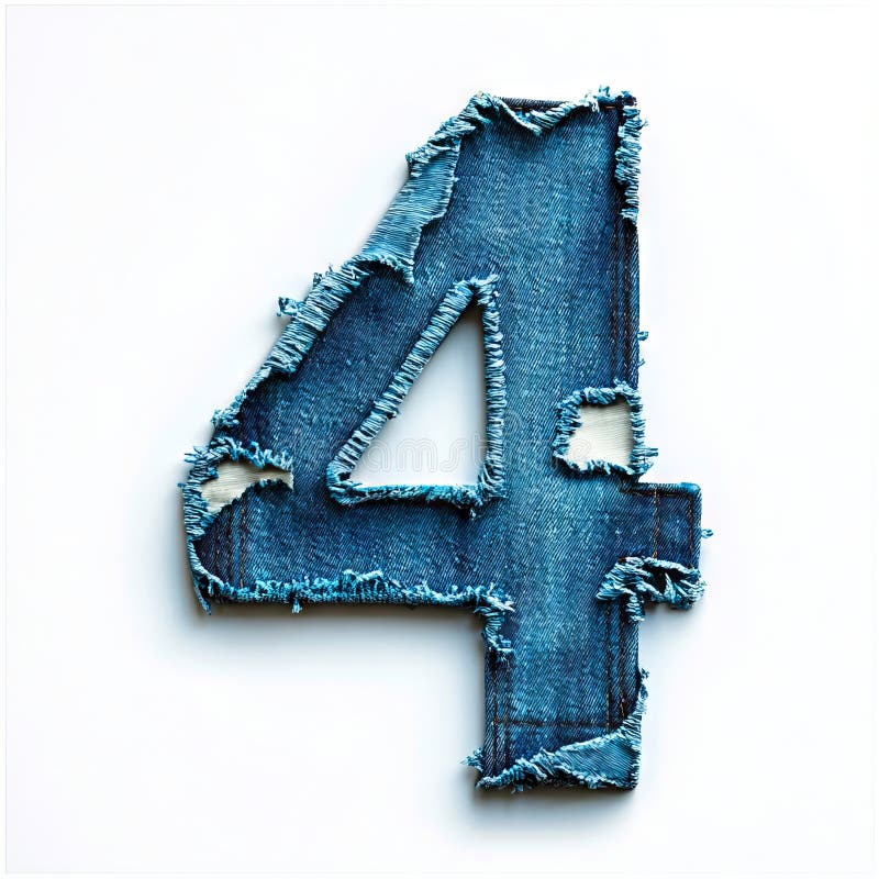A Number Four Made Out of a Pair of Blue Jeans Stock Image - Image of ...