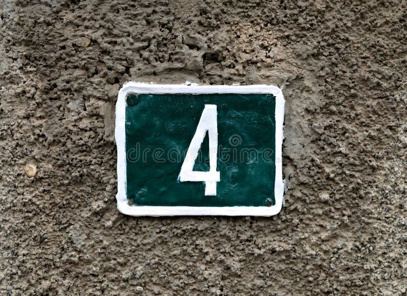 Number 4, Four, White Digit on a Dark Background, Centered. Stock Image ...