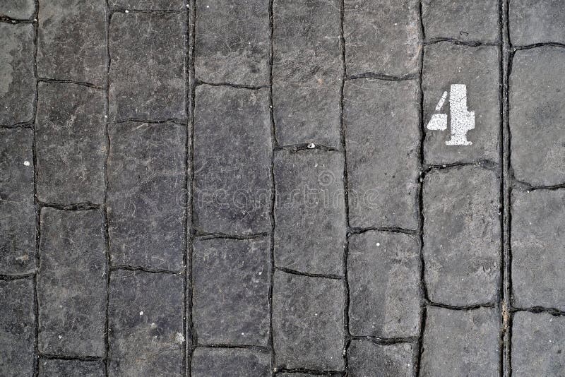 Number Four, 4, Painted on Gray Background. Stock Photo - Image of ...