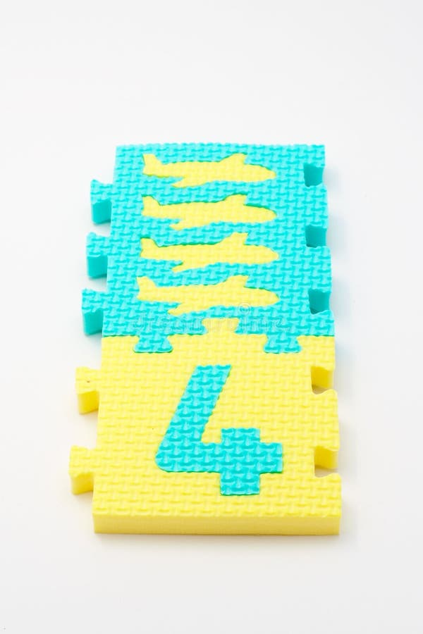 Number Four Puzzle Mats. Focus on the Front (small DOF) Stock Image ...