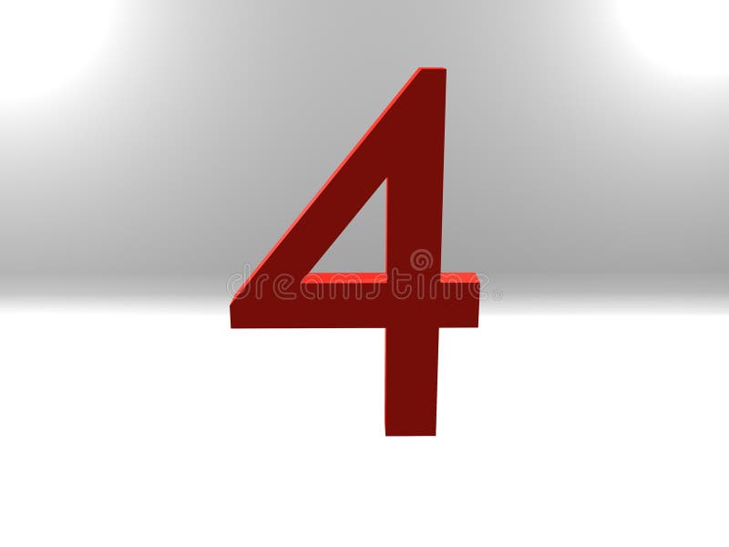 Number four in red color stock illustration. Illustration of fondo ...