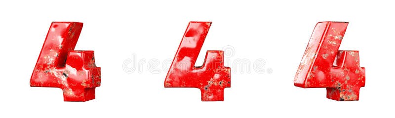 Number 4 Four from Copper Numbers Collection Set. Isolated Stock ...