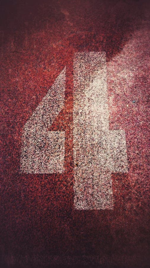 Number Four on Running Racing Track Stock Photo - Image of compete ...