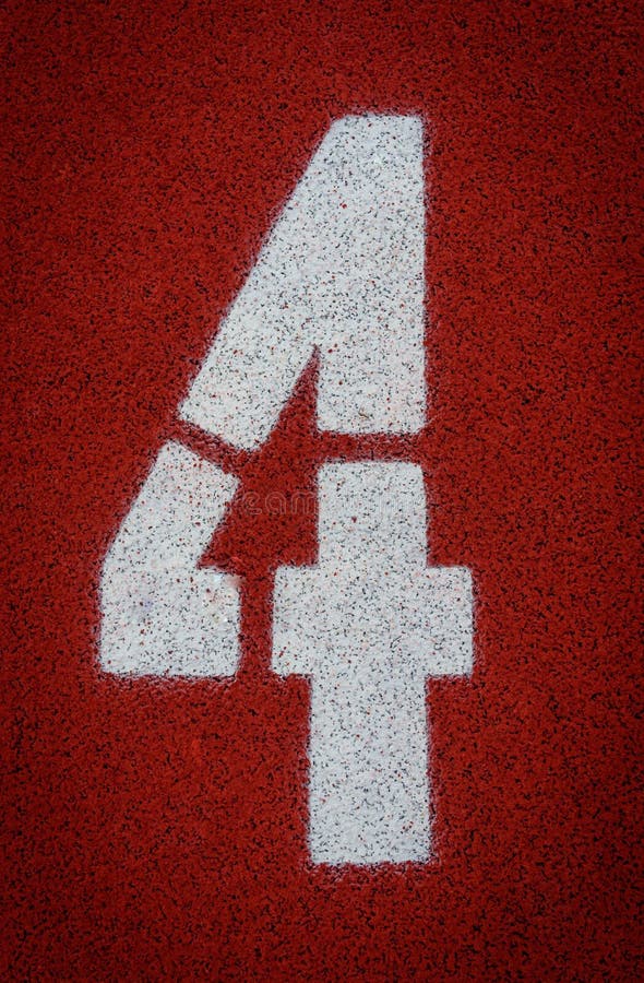 Number Four on the Start of a Running Track Stock Photo - Image of ...