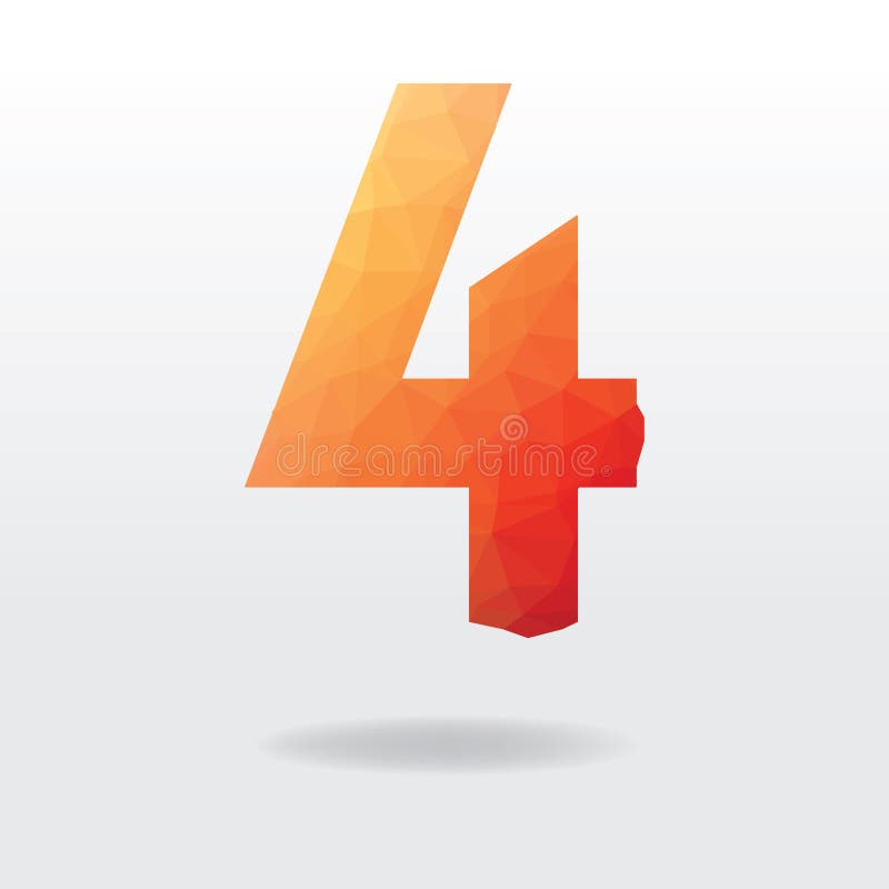 Number Four. Vector Illustration Decorative Design Stock Vector ...