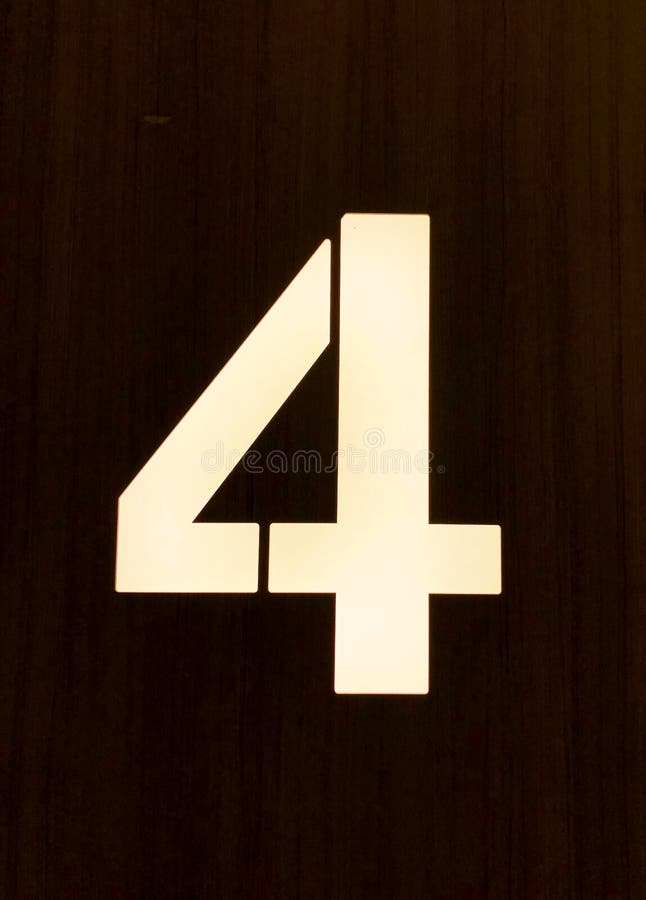 Number 4 on the Front of the House, Close Up Stock Photo - Image of ...