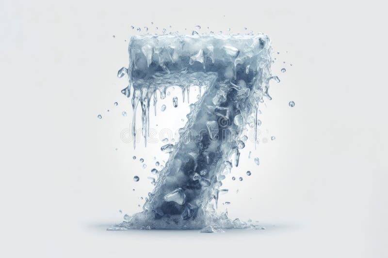 Number 7 Frozen Ice Isolated on Solid White Background. Ai Generative ...