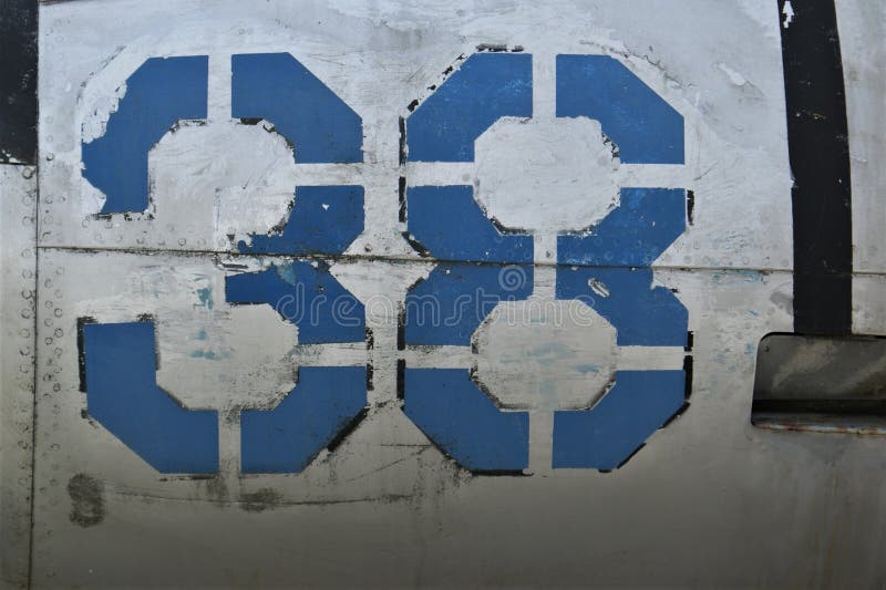 The Number 38 on the Fuselage of an Old Airplane. Stock Photo - Image ...